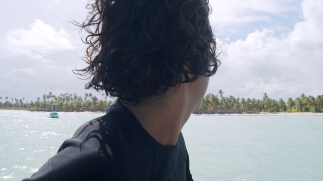 Man looking at the shore from a boat - Free Stock Video Footage | Coverr