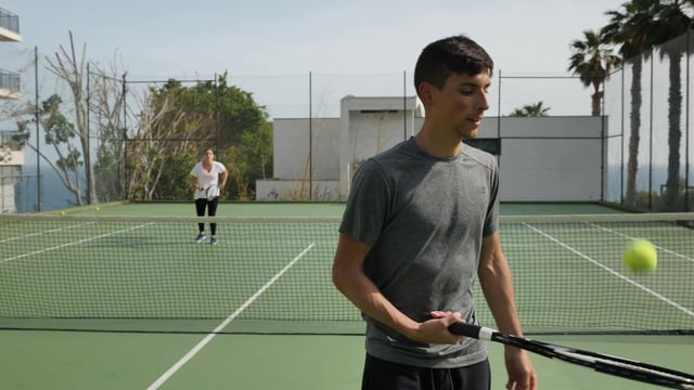Bouncing a tennis ball on the racket - Free Stock Video Footage | Coverr