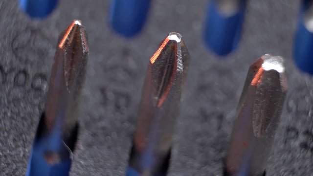 Extreme close-up of a set of bits - Free Stock Video Footage | Coverr