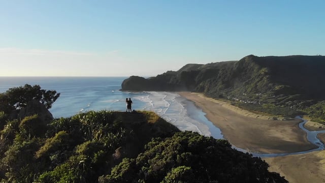 Standing on a rock near Piha Ocean - Free Stock Video Footage | Coverr
